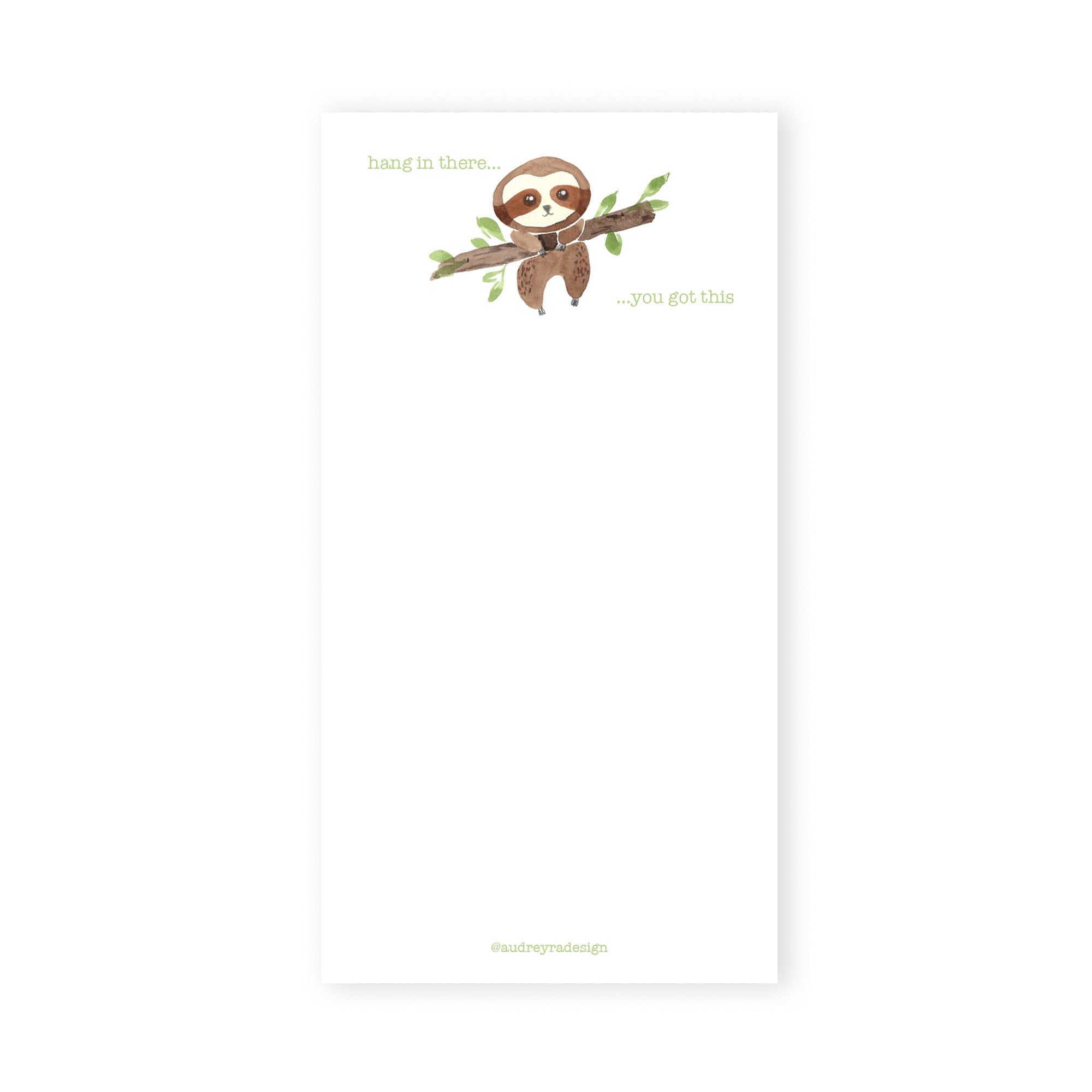 sloth - hang in there notepad – Audrey Ra Design Shop