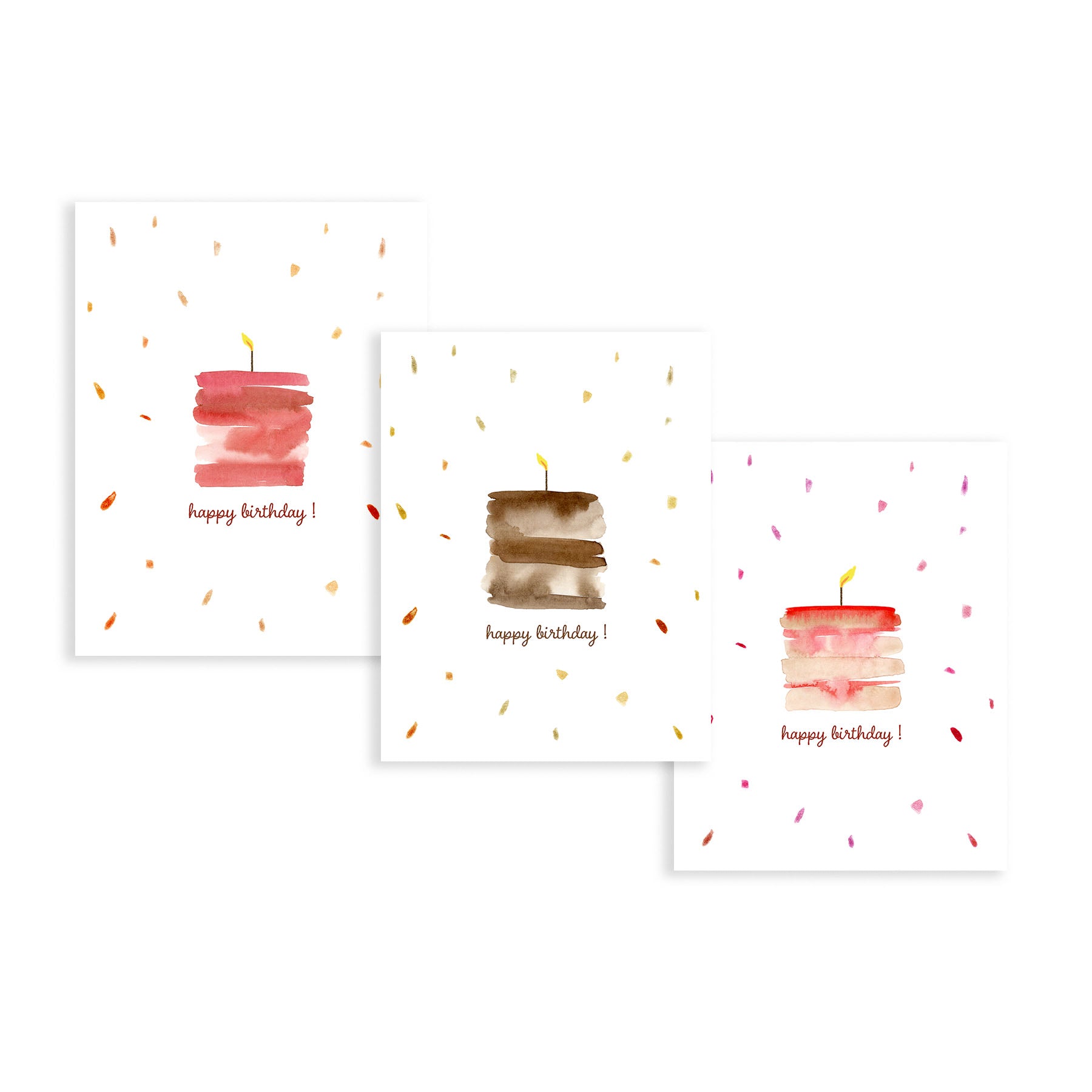 birthday cakes greeting card set – Audrey Ra Design Shop