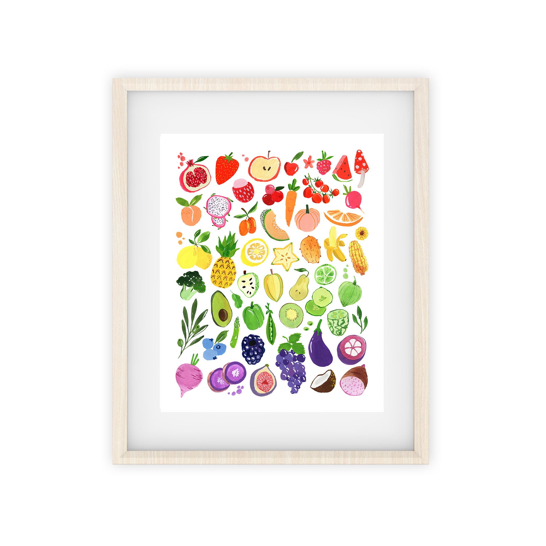 rainbow fruits & veggies art print – Audrey Ra Design Shop